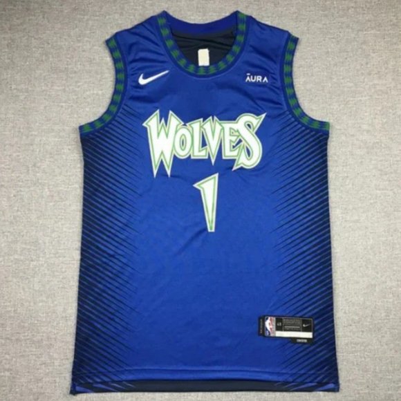 Shirts | Timberwolves Anthony Edwards Navy City Jersey 75th Anniversary ...